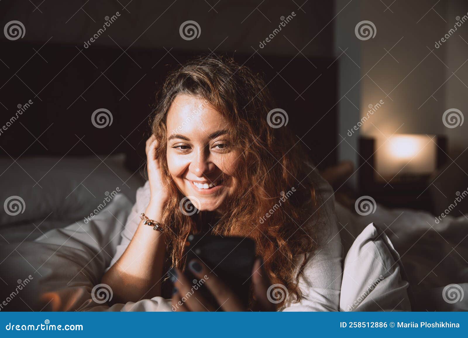 Woman Having Video Call. Communicating Using Cell Phone at Home Stock ...