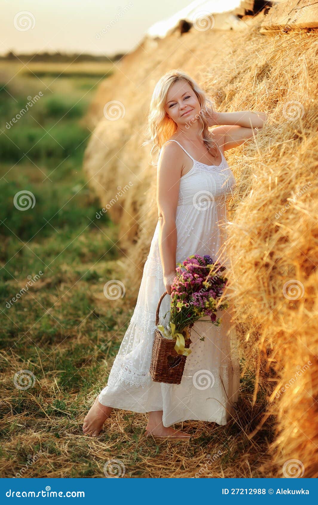 Woman in the hay stock photo. Image of healthy, caucasian - 27212988