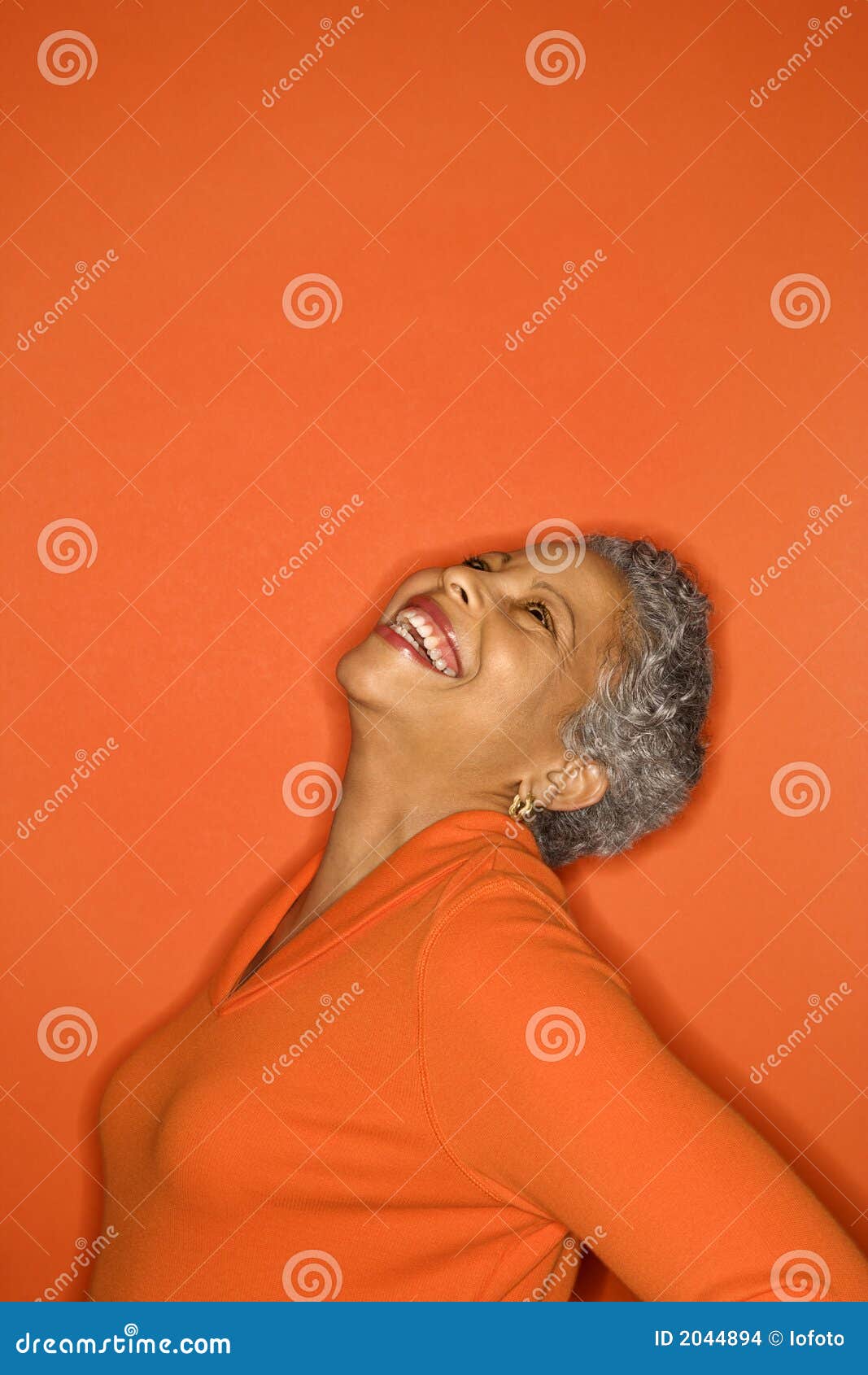 Woman with Head Back Smiling. Stock Photo - Image of colour, laughing ...