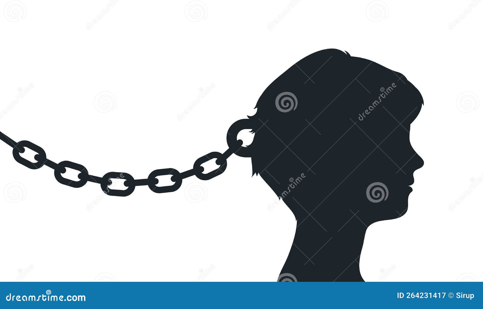 Woman Head Locked in Chains - Vector Concept Stock Vector ...