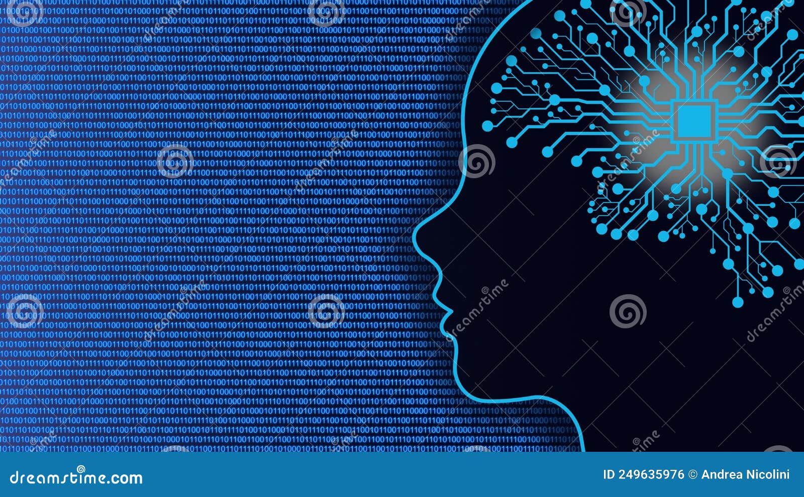 Woman Head in Profile, Abstract Digital Illustration of the ...