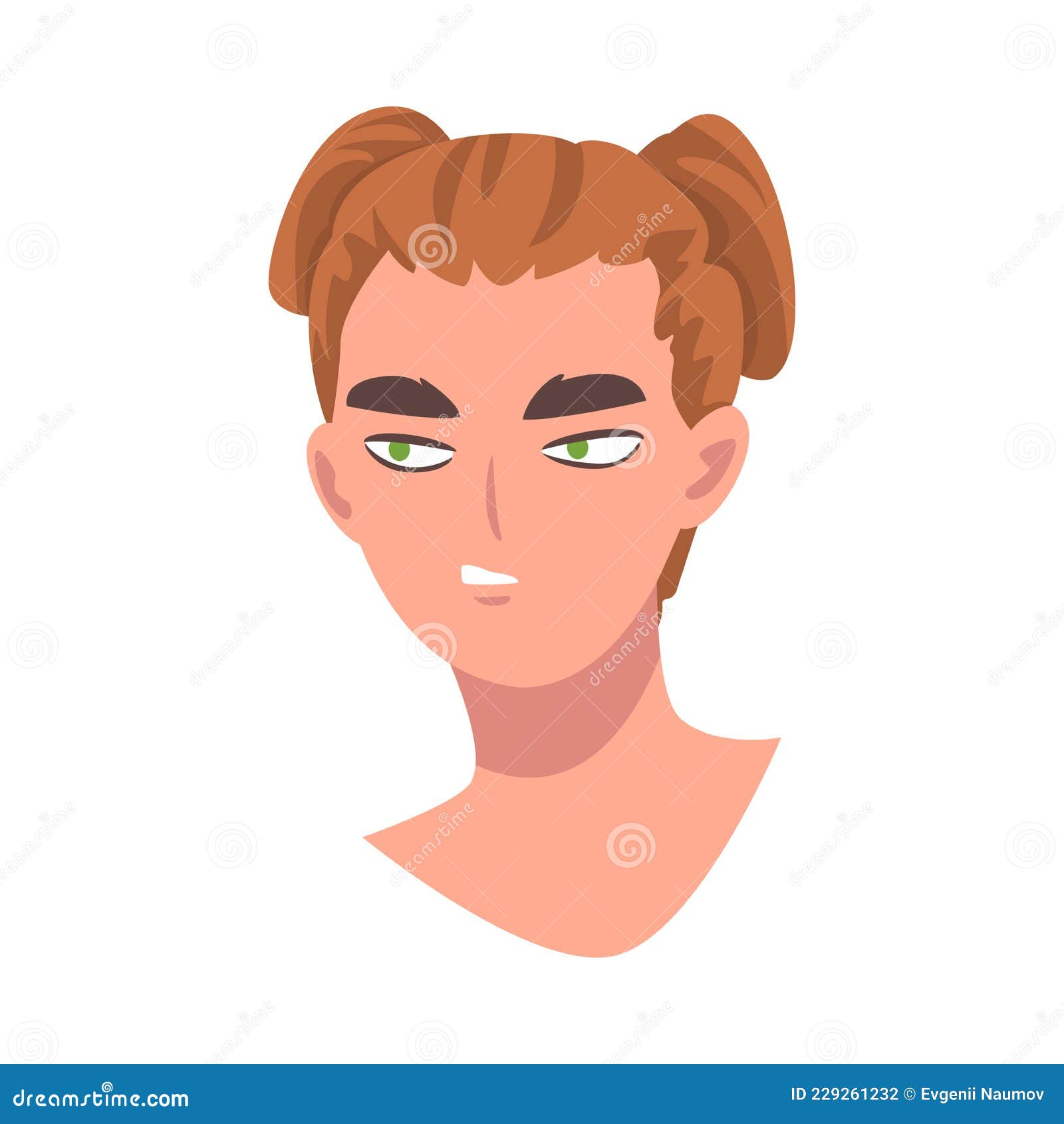 Woman Head Smirking As Facial Expression Vector Illustration Stock ... Woman Head Smirking As Facial Expression Vector Illustration Stock ...