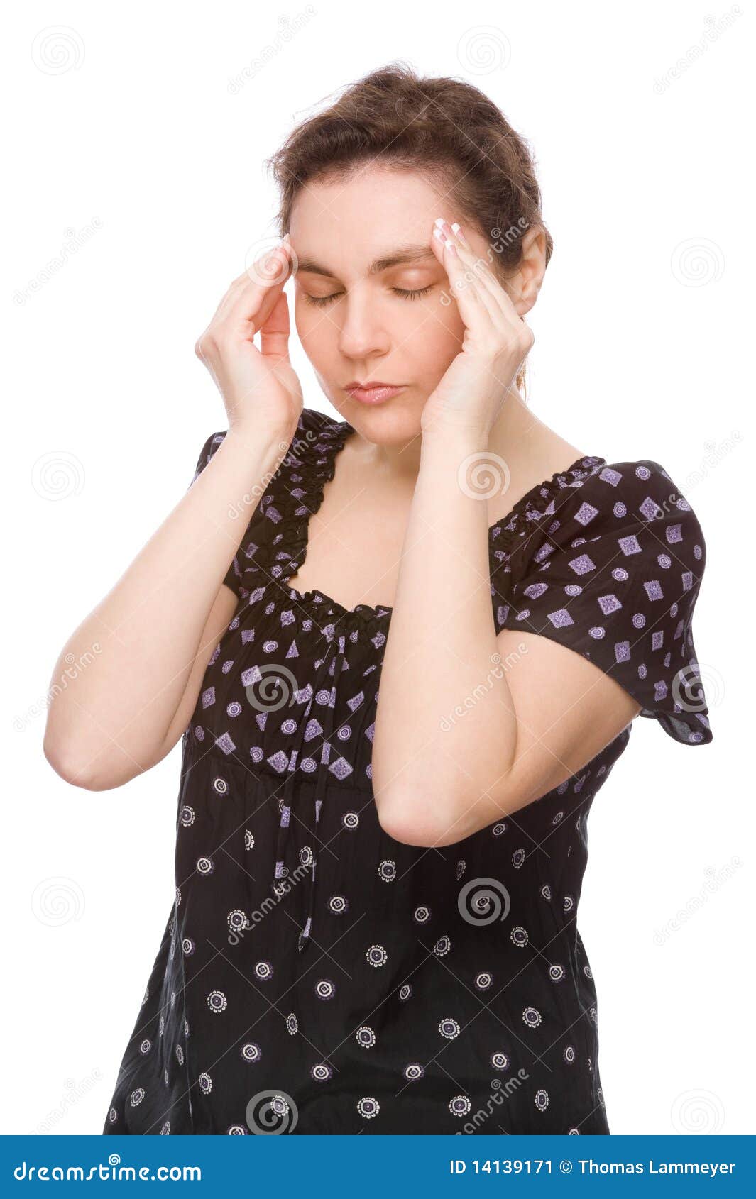 Woman with headache stock image. Image of female, health - 14139171