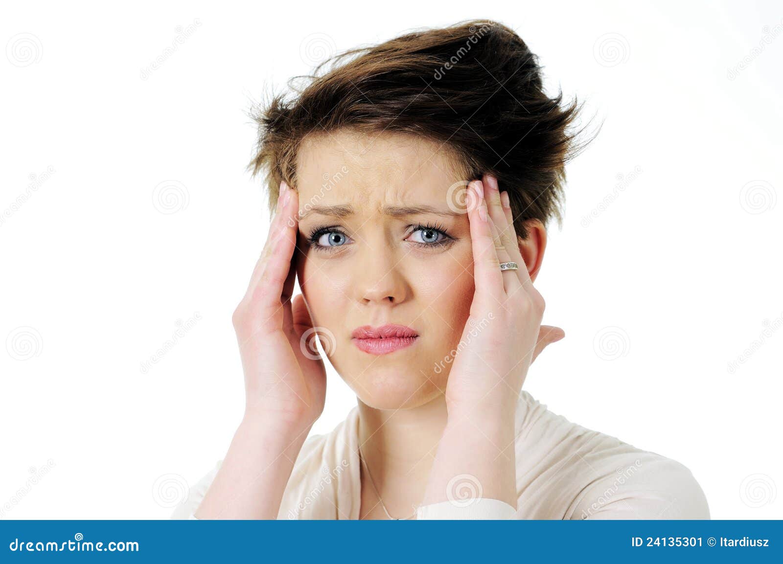 Woman with headache stock image. Image of healthy, hurt - 24135301
