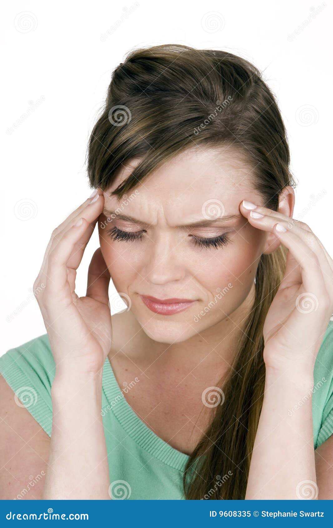 Woman with a headache stock image. Image of patient, lady - 9608335