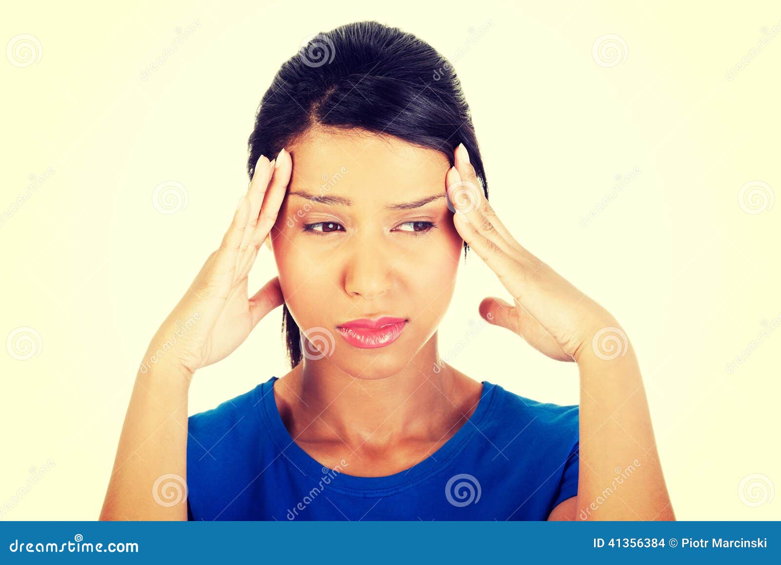 Woman with Headache or Problem Stock Photo - Image of patient, illness ...