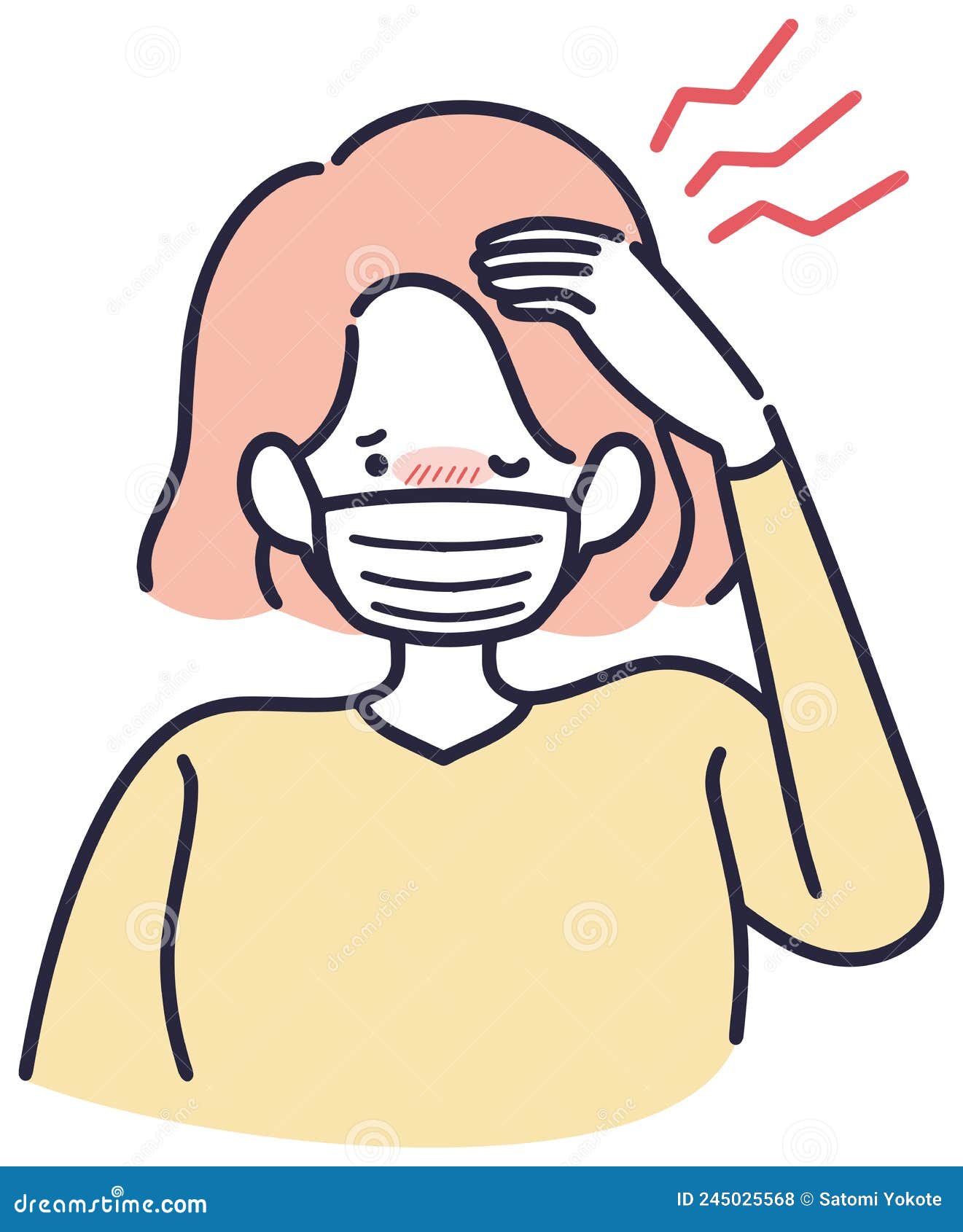 Woman with Headache, Headache, Simple Illustration Stock Vector ...