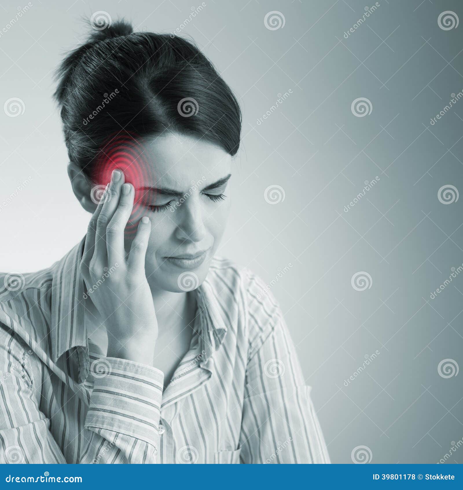 Woman with headache stock photo. Image of hair, frustration - 39801178