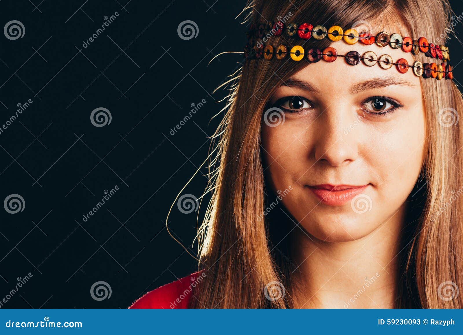 Woman With Headband Stock Image Image Of Portrait Black 59230093