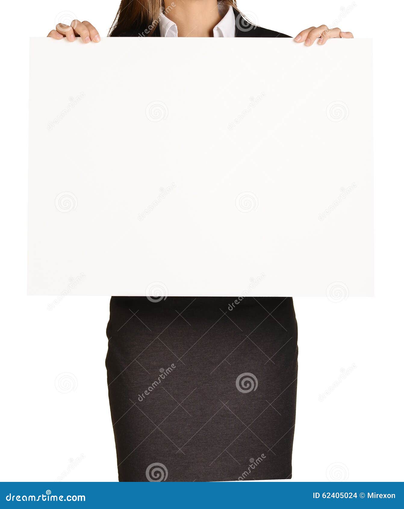 Woman Headless Holding a Blank White Board Stock Photo - Image of ...