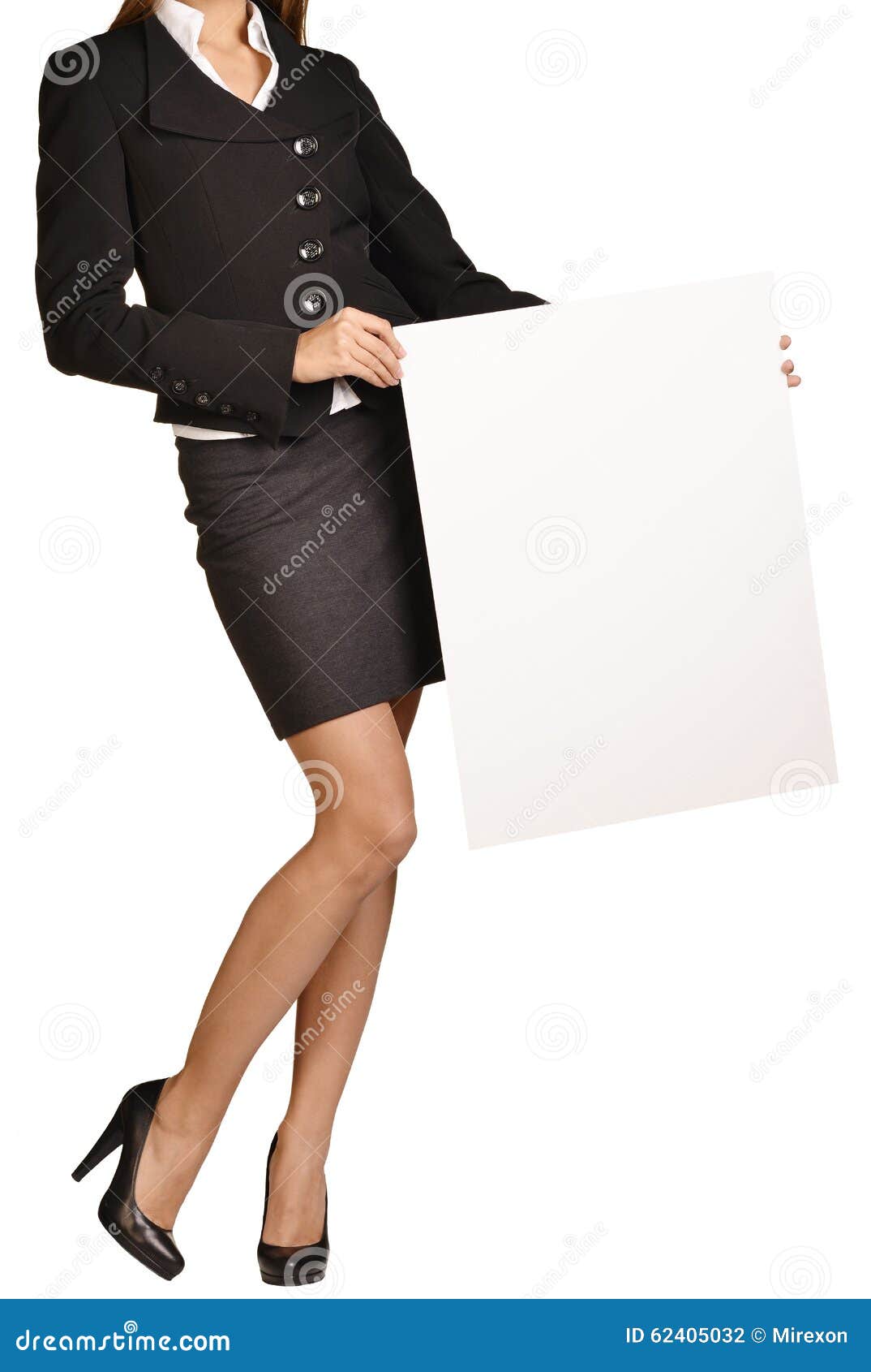 Woman Headless Holding a Blank White Board Stock Photo - Image of paper ...