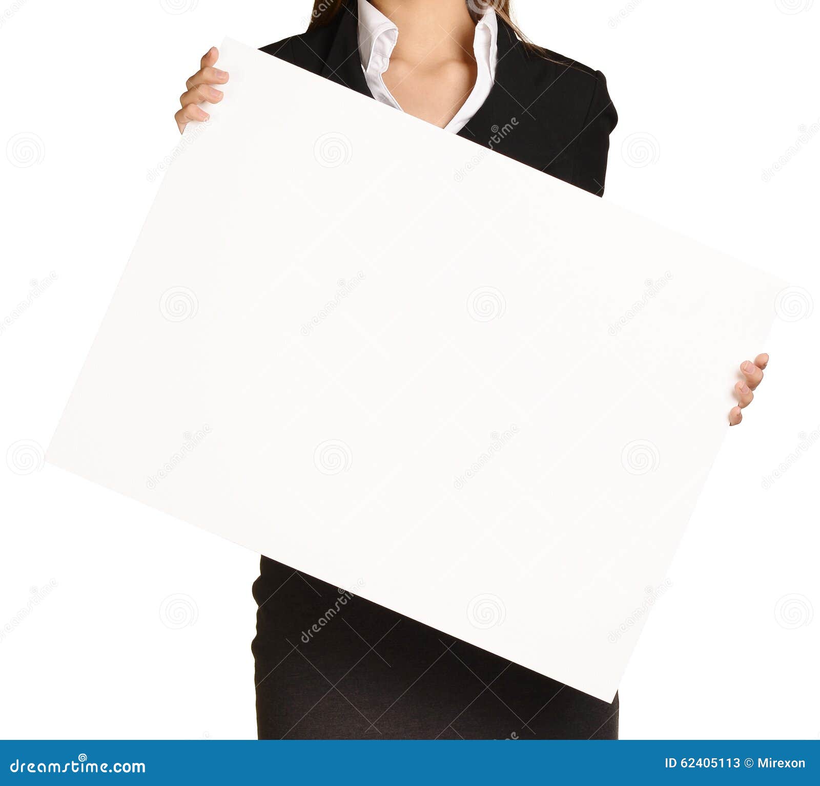 Woman Headless Holding A Blank White Board Stock Photography ...