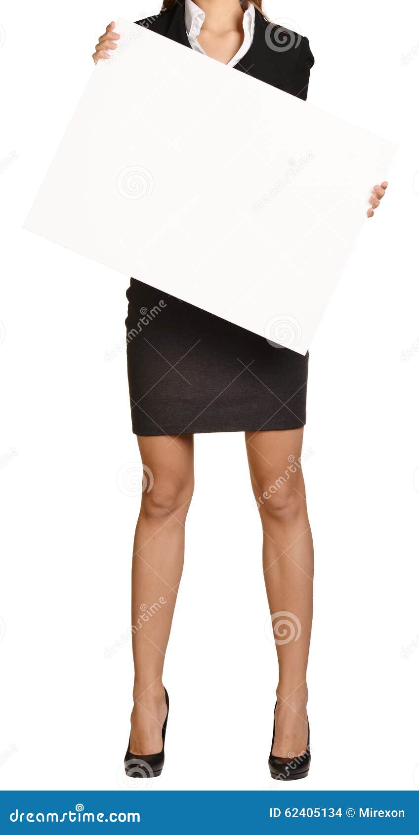 Woman Headless Holding A Blank White Board Stock Photography ...