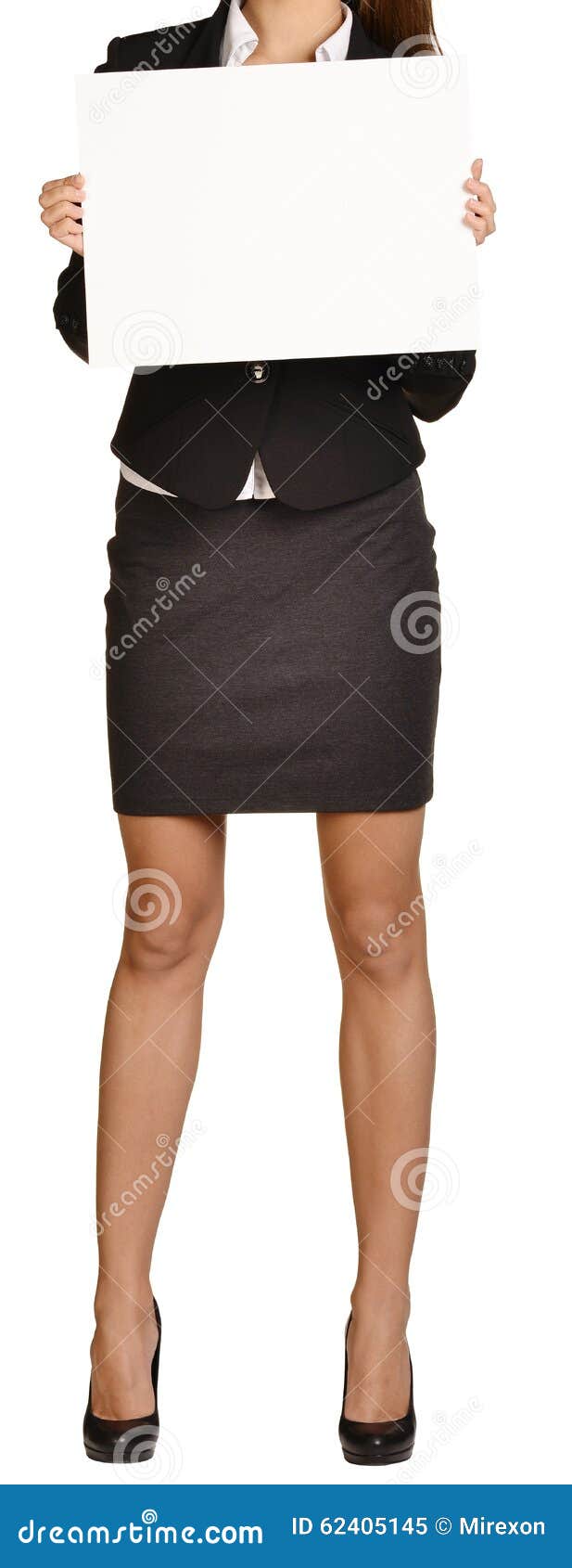 Woman Headless Holding A Blank White Board Stock Photography ...