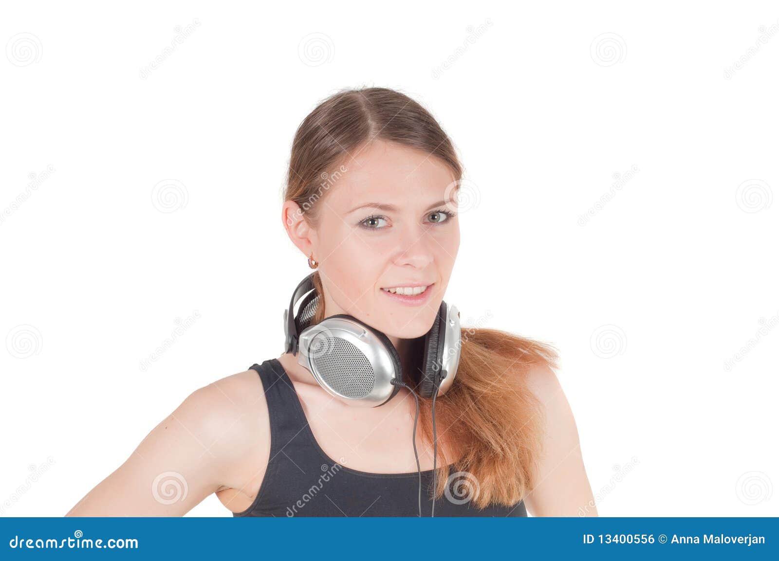 Woman and headphone stock photo. Image of female, relaxation - 13400556