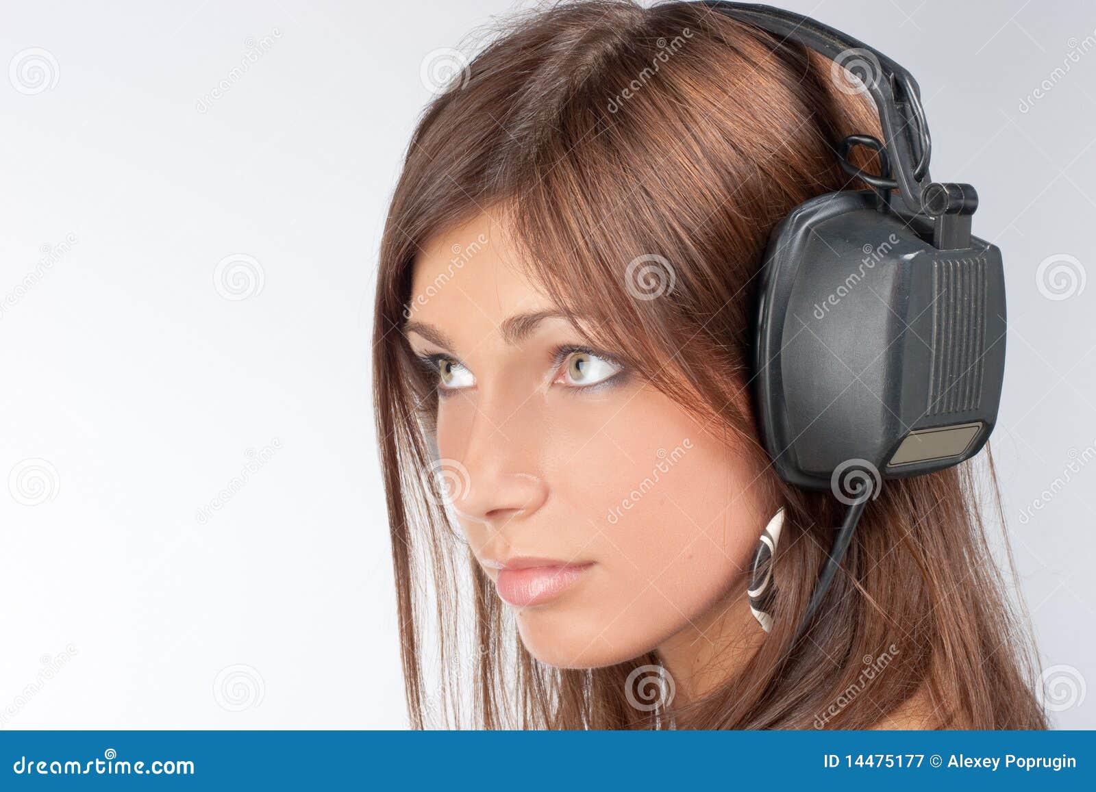 Woman with headphones stock image. Image of beauty, entertainment ...