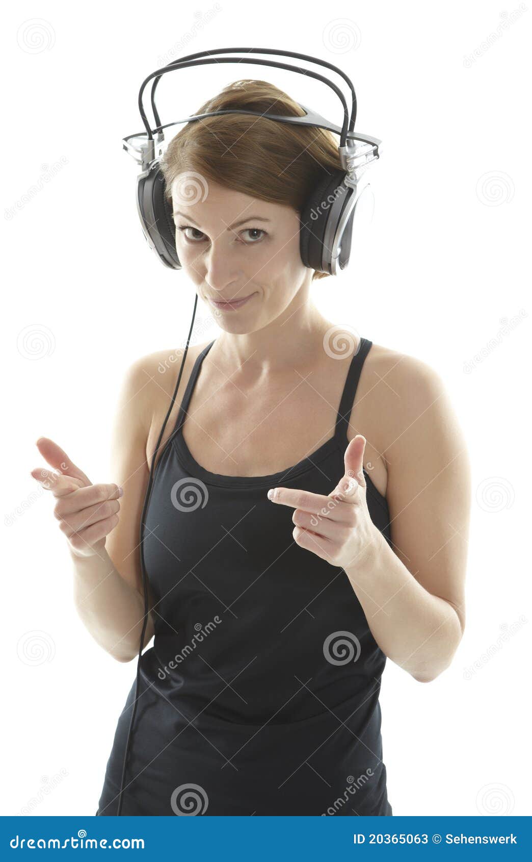 Woman with headphones stock image. Image of listening - 20365063