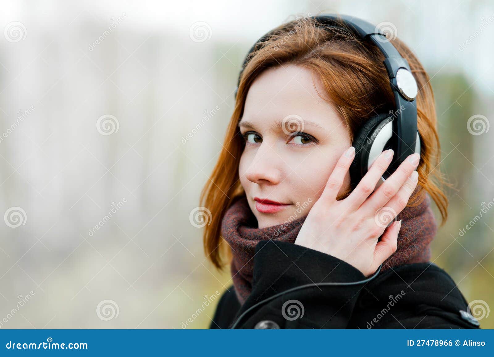 Woman with headphones stock photo. Image of girl, audio - 27478966