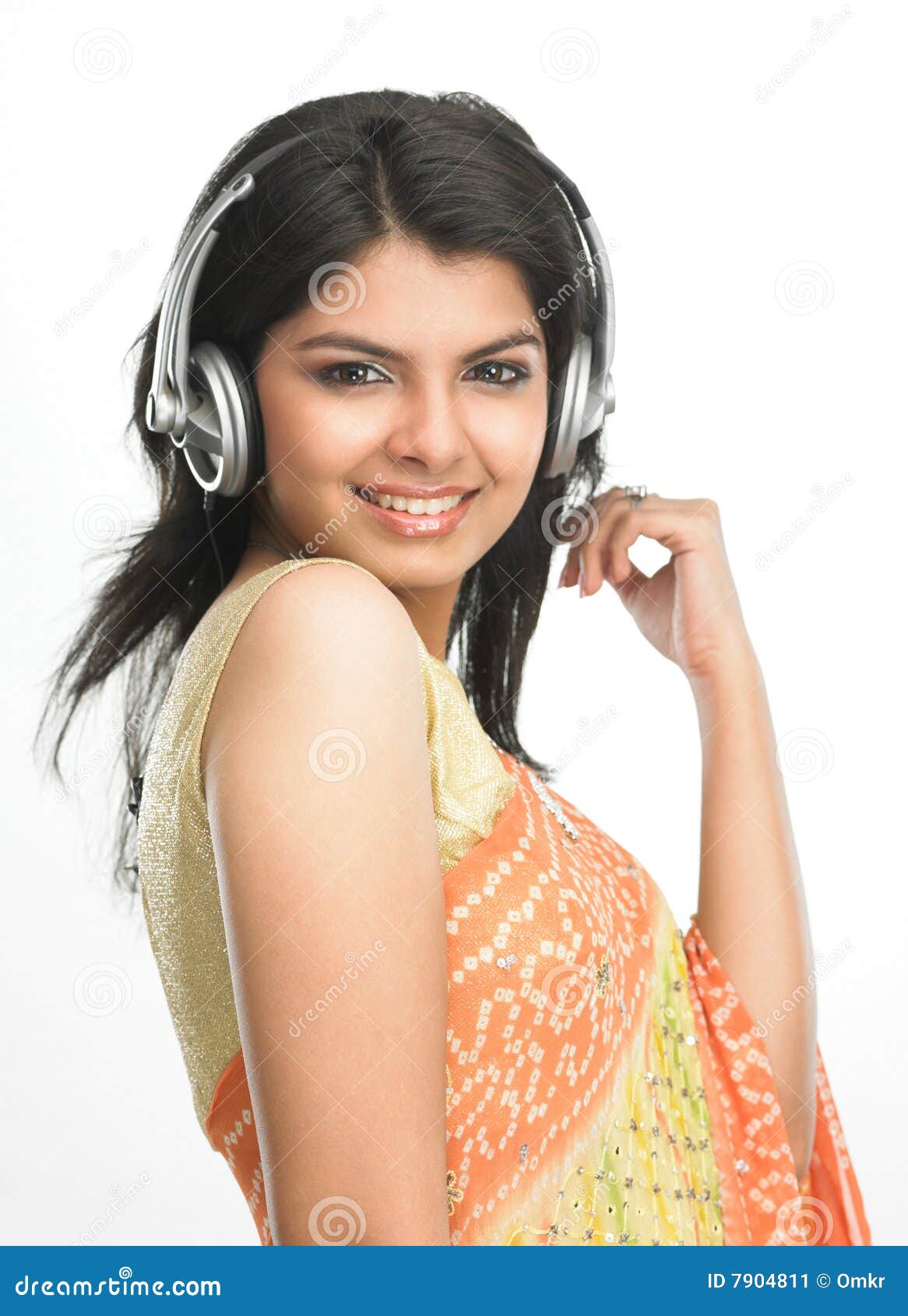 Woman with headphones stock image. Image of girl, designed - 7904811