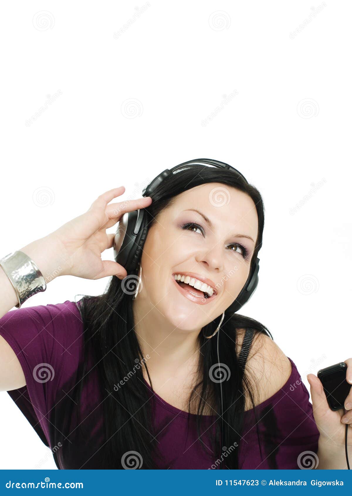 Woman with Headphones and Mp3 Stock Image - Image of beautiful ...
