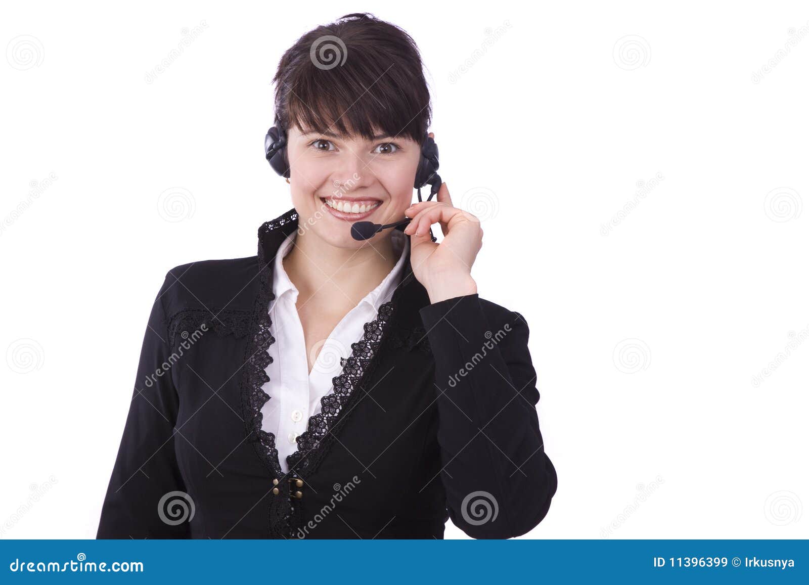Woman with headset stock image. Image of communications - 11396399