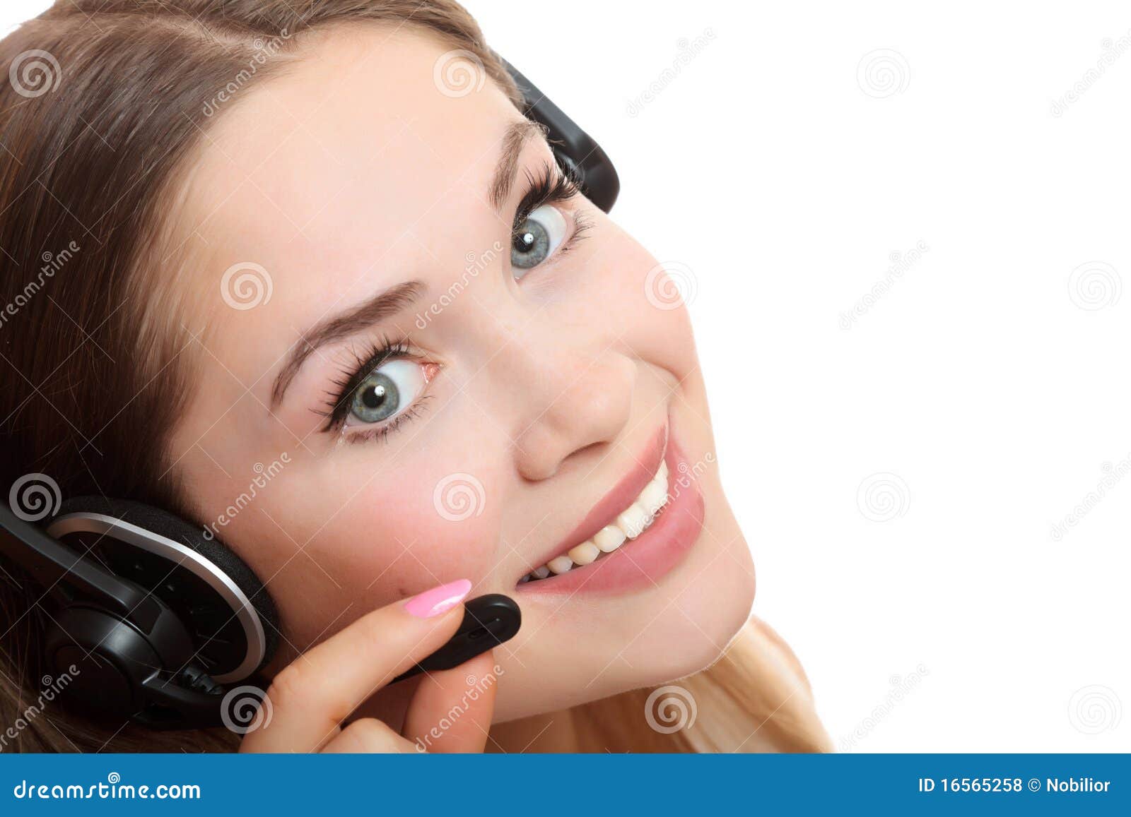 Woman with headset stock photo. Image of help, helpdesk - 16565258