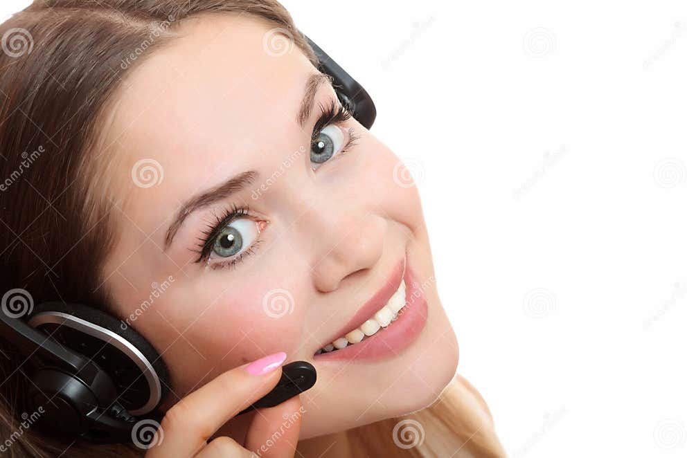 Woman with headset stock photo. Image of help, helpdesk - 16565258
