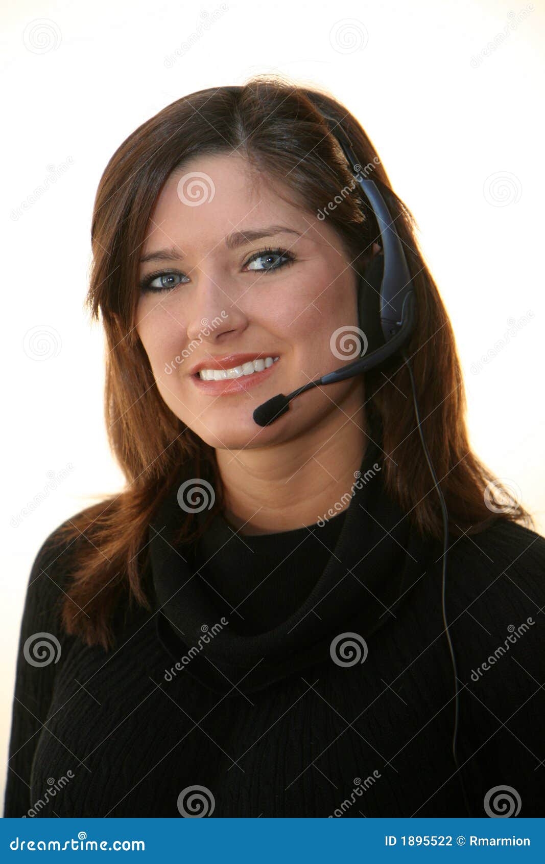 Woman on Headset stock photo. Image of caucasian, attractive - 1895522