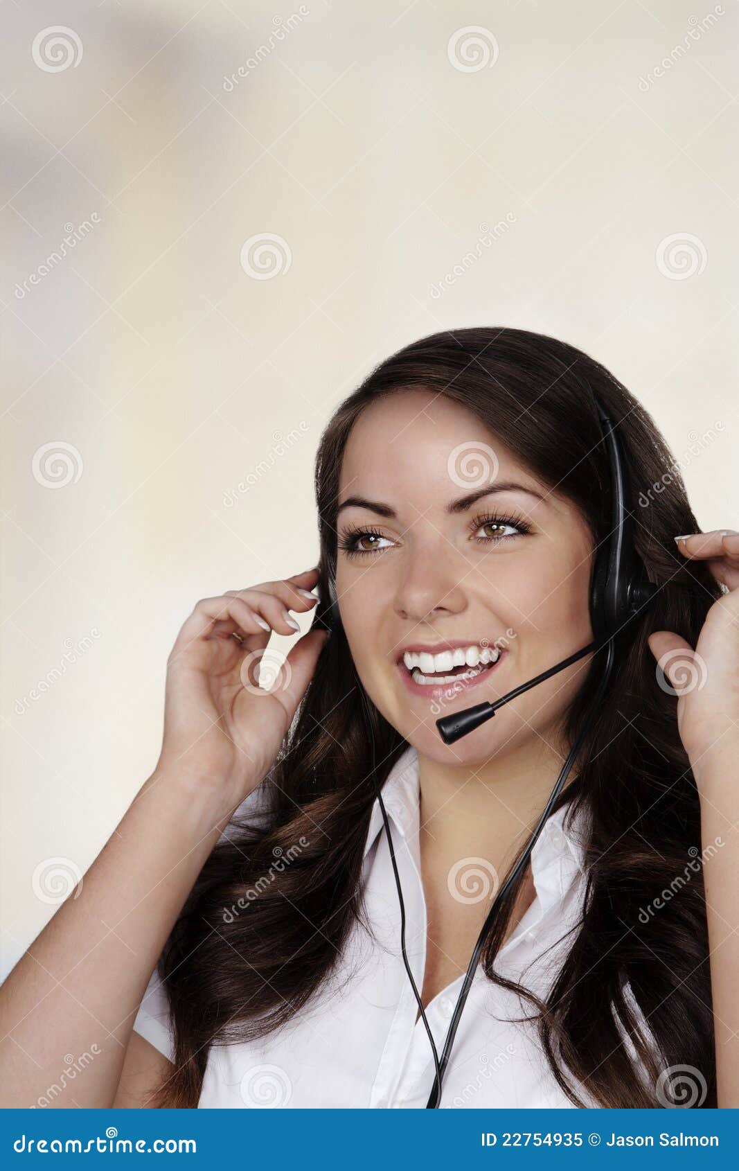 Woman with headset stock image. Image of person, businesswoman - 22754935