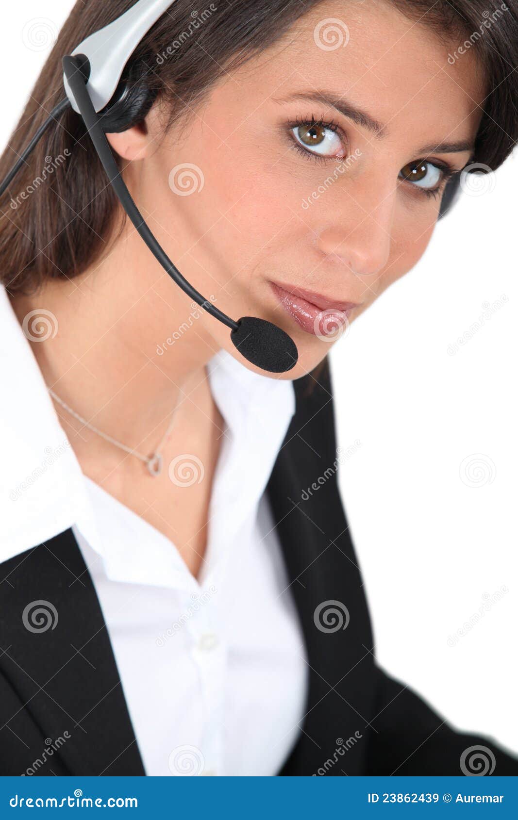 Woman with headset stock image. Image of agent, microphone - 23862439