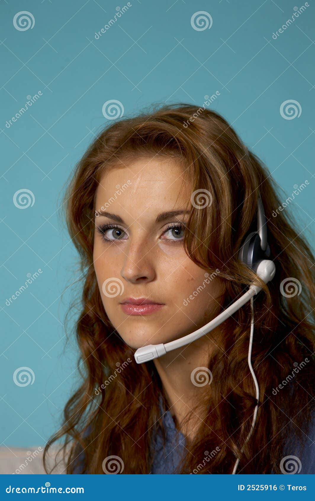 Woman with headset stock photo. Image of beautiful, company - 2525916