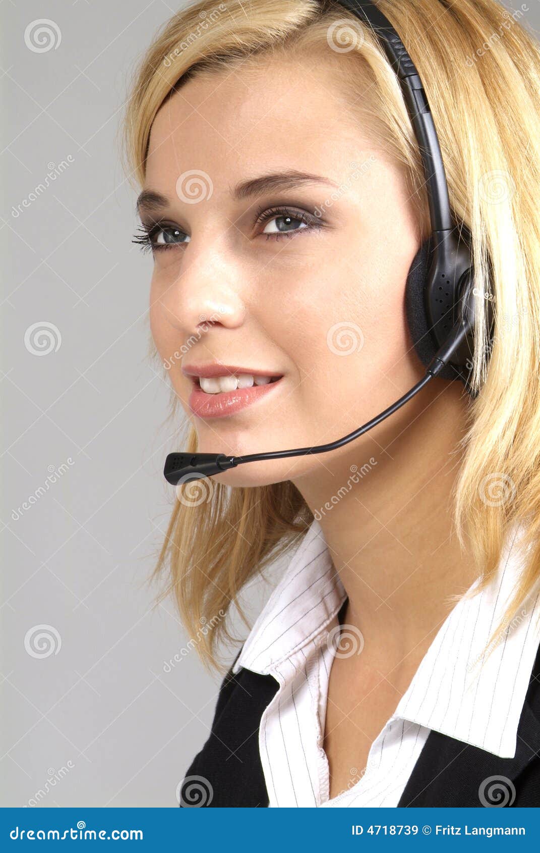 Woman with headset stock image. Image of headphones, callcenter - 4718739