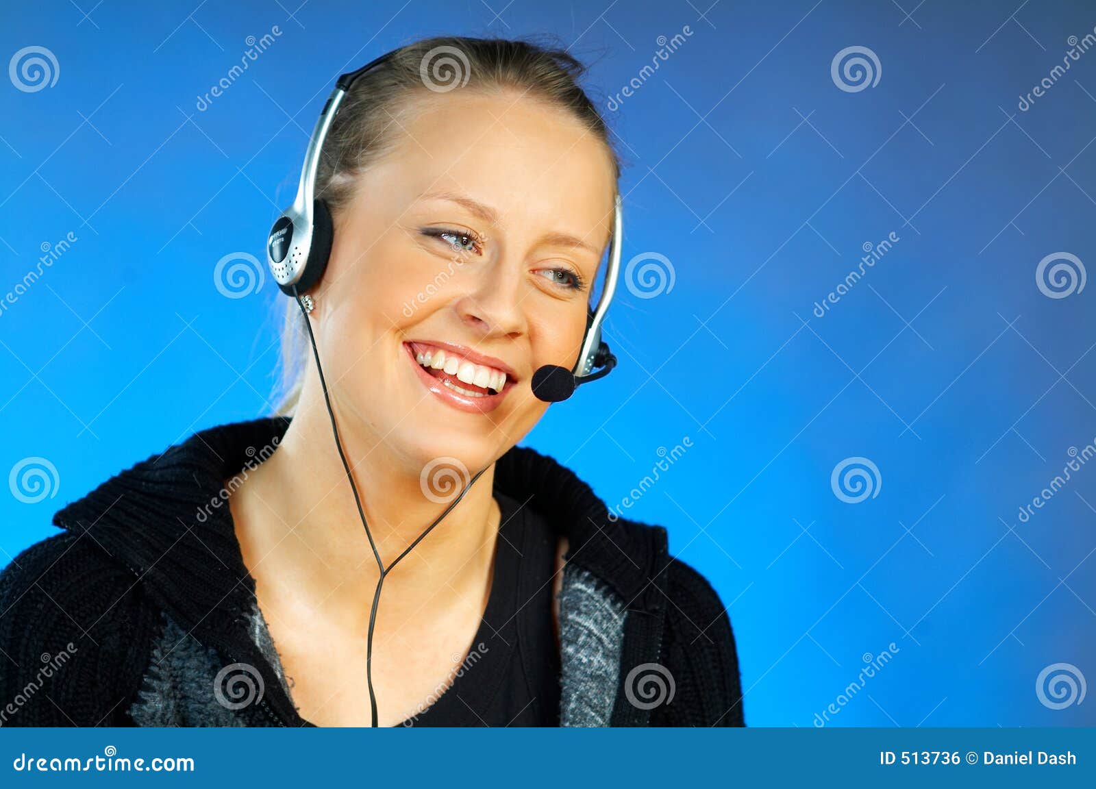 Woman with a Headset stock photo. Image of business, communicating - 513736