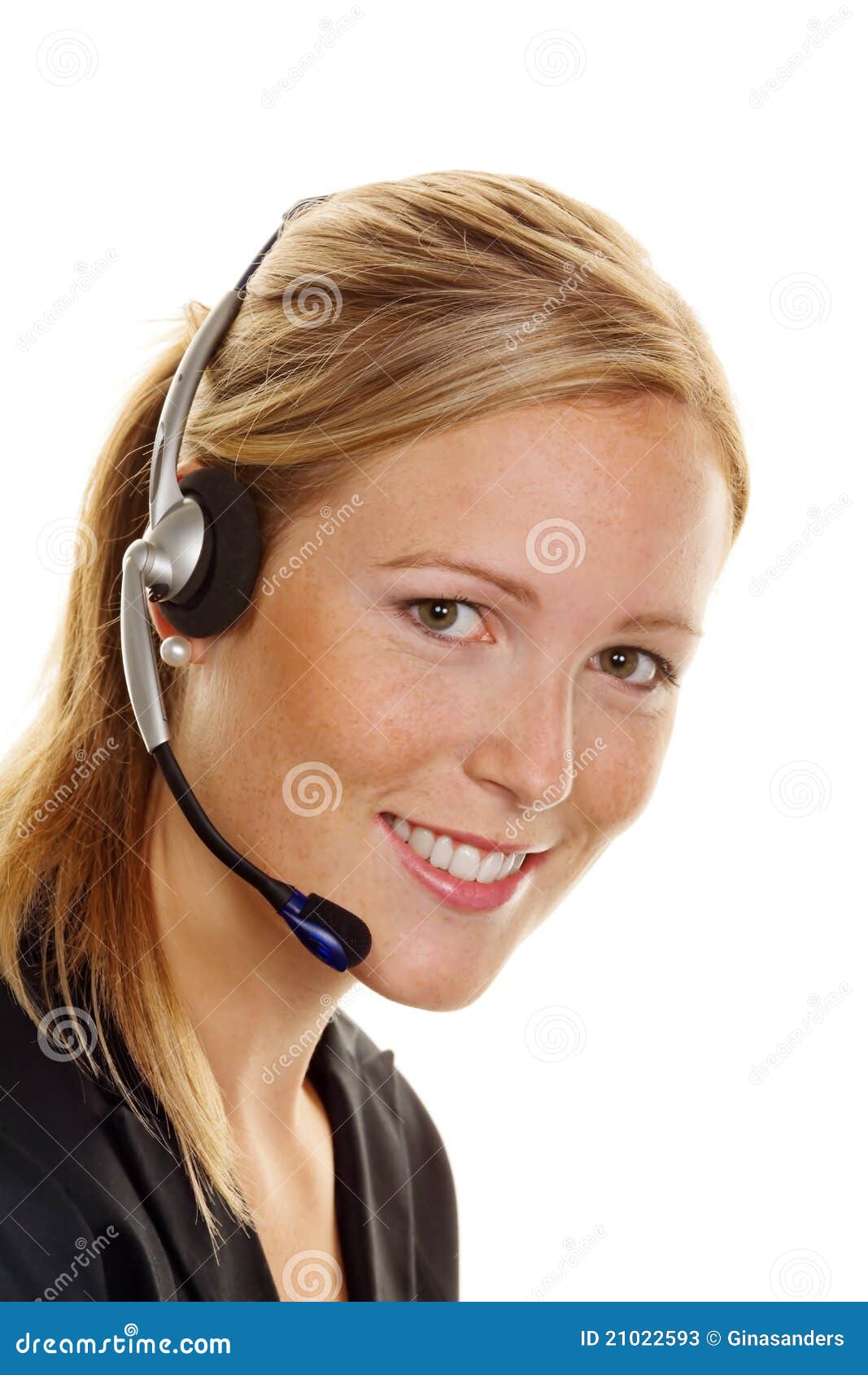 Woman with Headset in Customer Service Stock Image - Image of ...