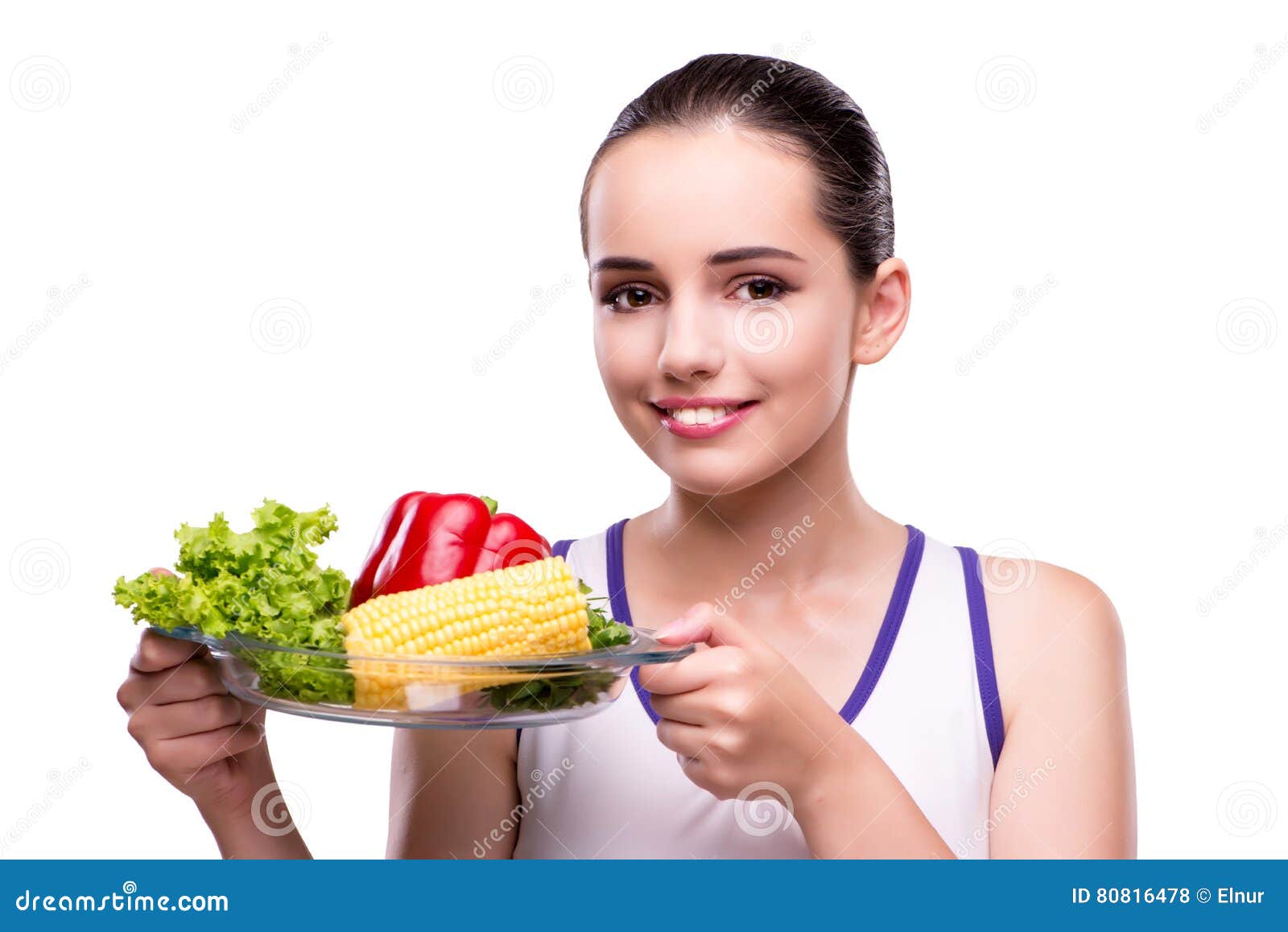 The Woman in Healthy Eating Concept Stock Photo - Image of food ...