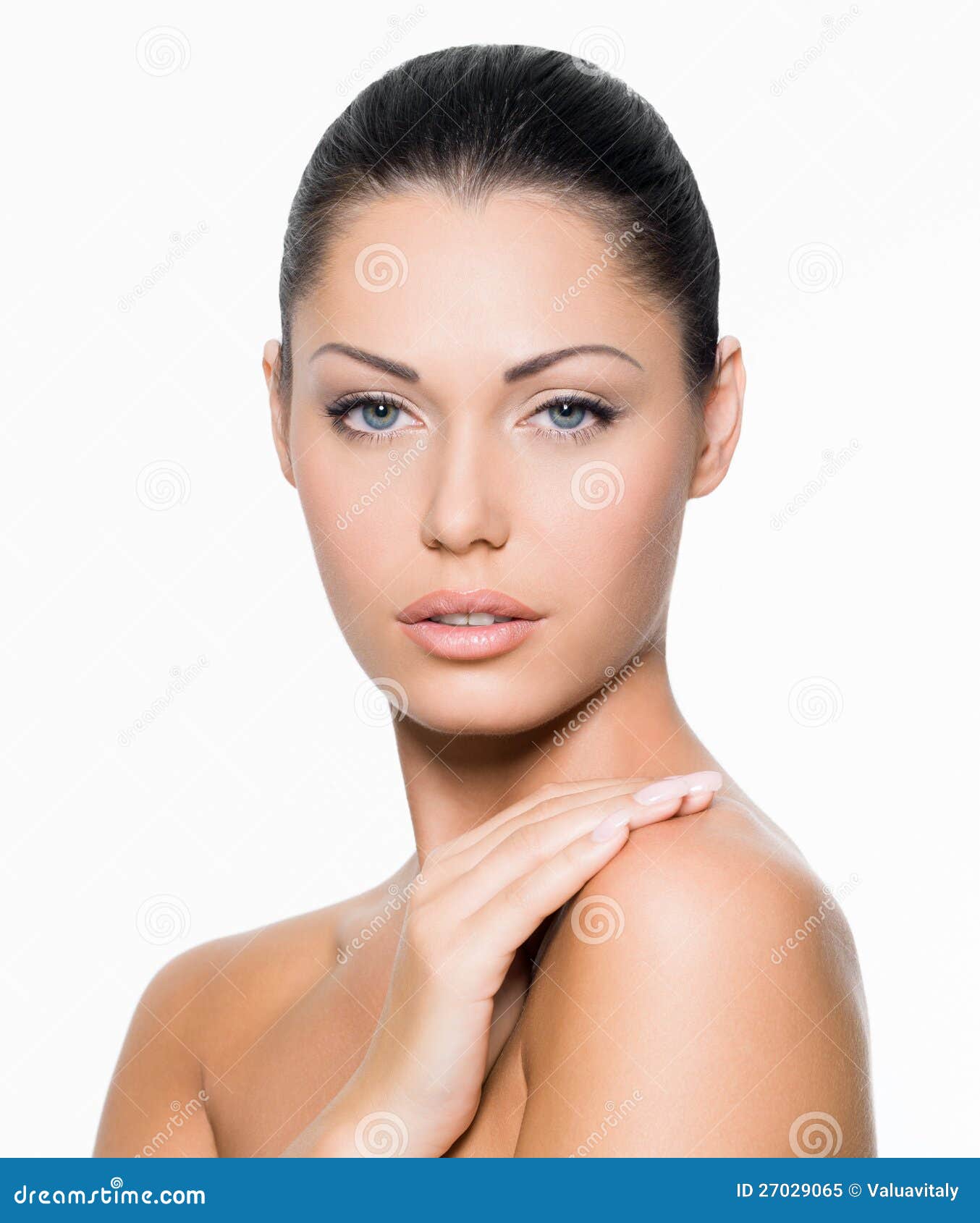 Woman with healthy face stock image. Image of touch, beauty - 27029065