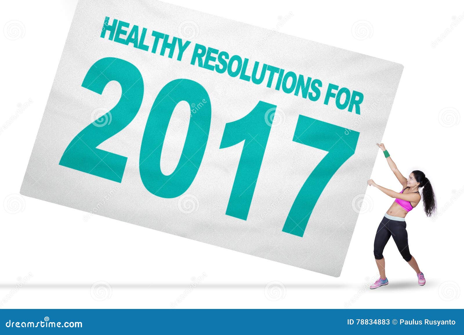 Woman with Healthy Resolution and 2017 Stock Image - Image of female ...