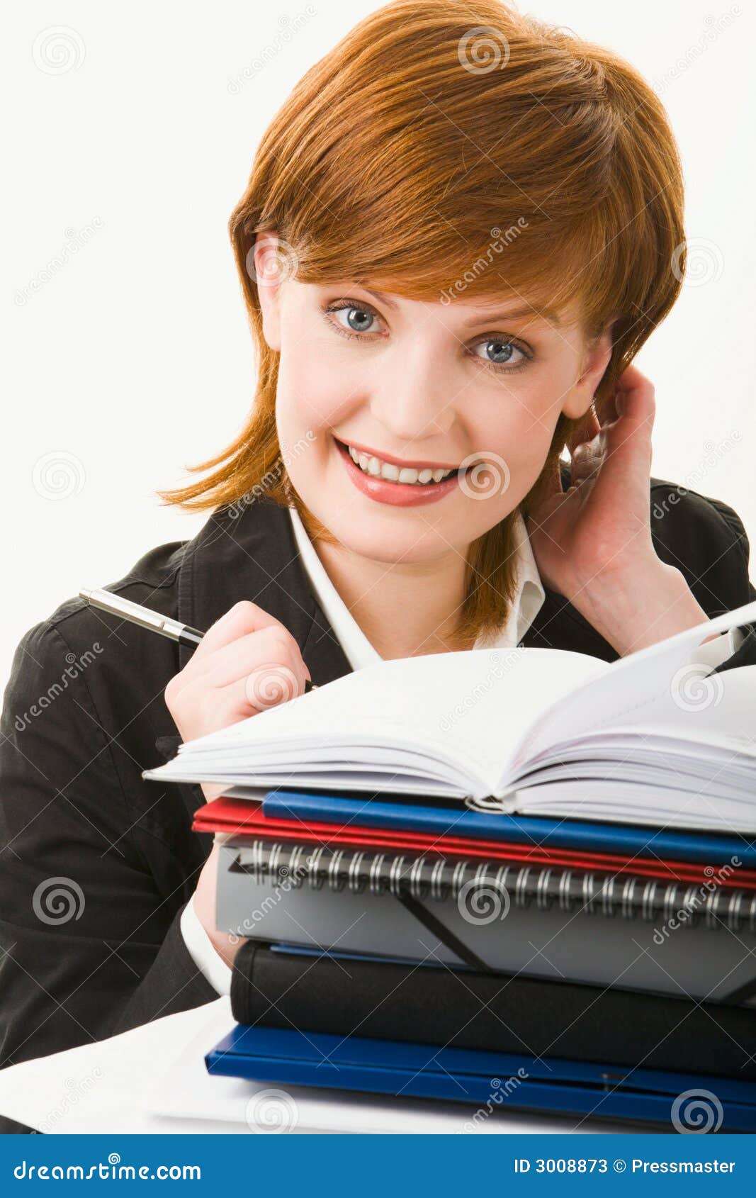 Woman with heap of papers stock image. Image of caucasian - 3008873