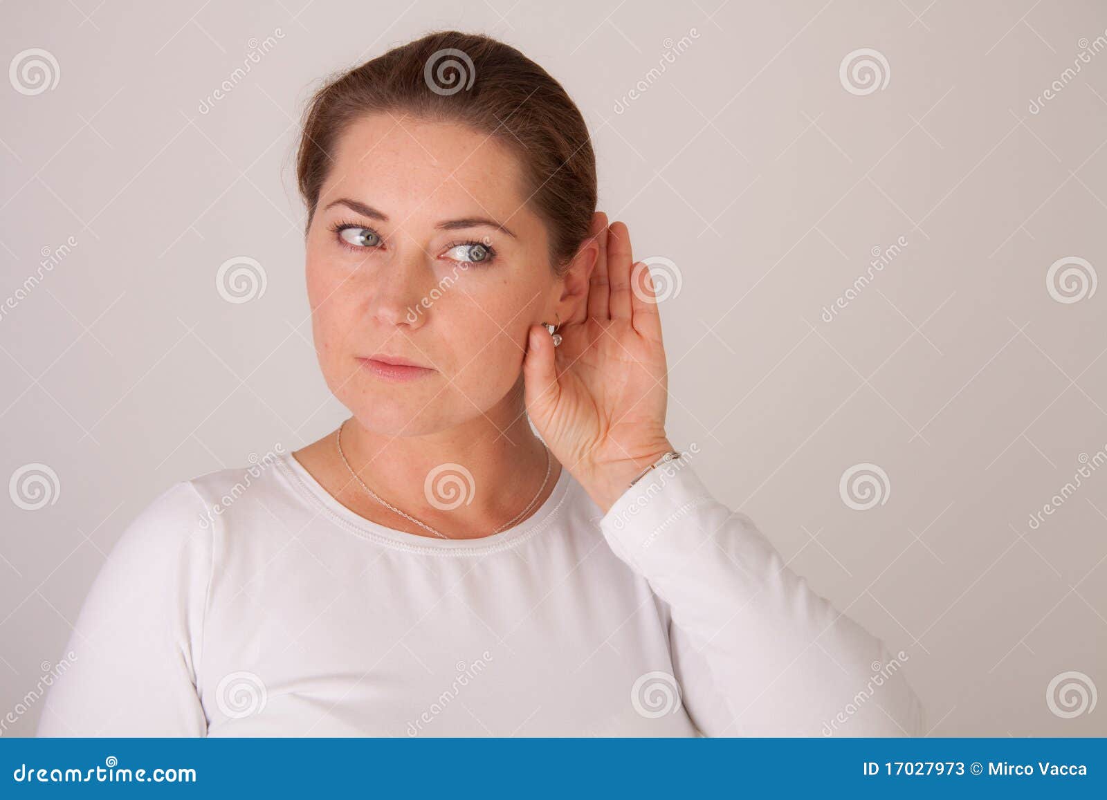 Woman is hearing stock image. Image of women, hand, deaf - 17027973