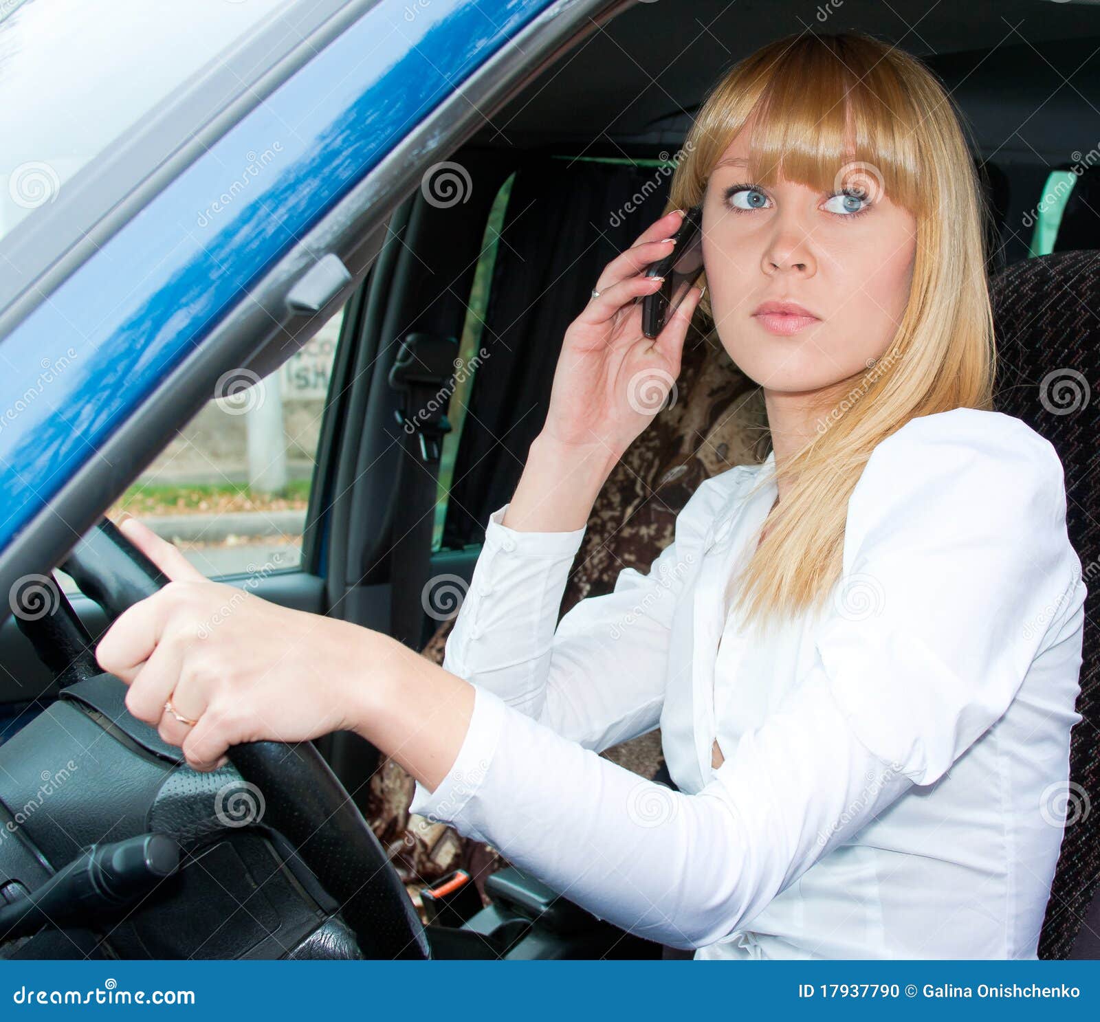 Woman after the Helm of Car Stock Photo - Image of governed, woman ...