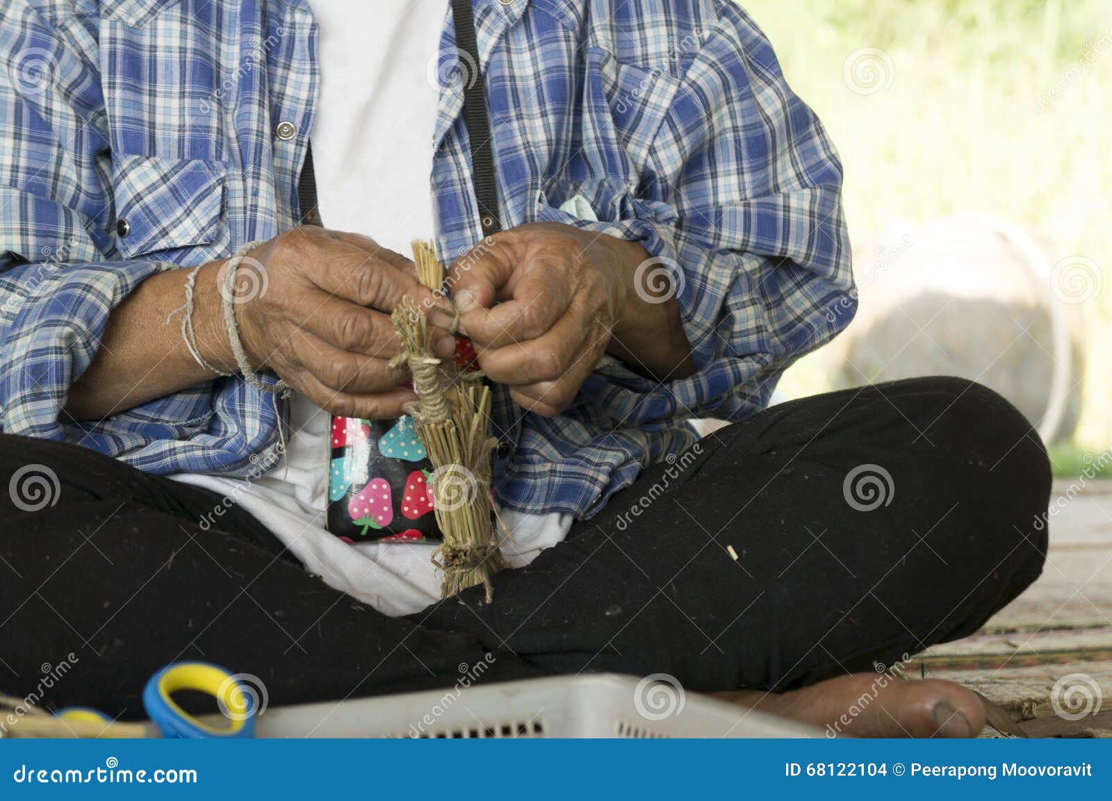 Woman Help Teach Hay Stack Figure Made Stock Photo - Image of three ...