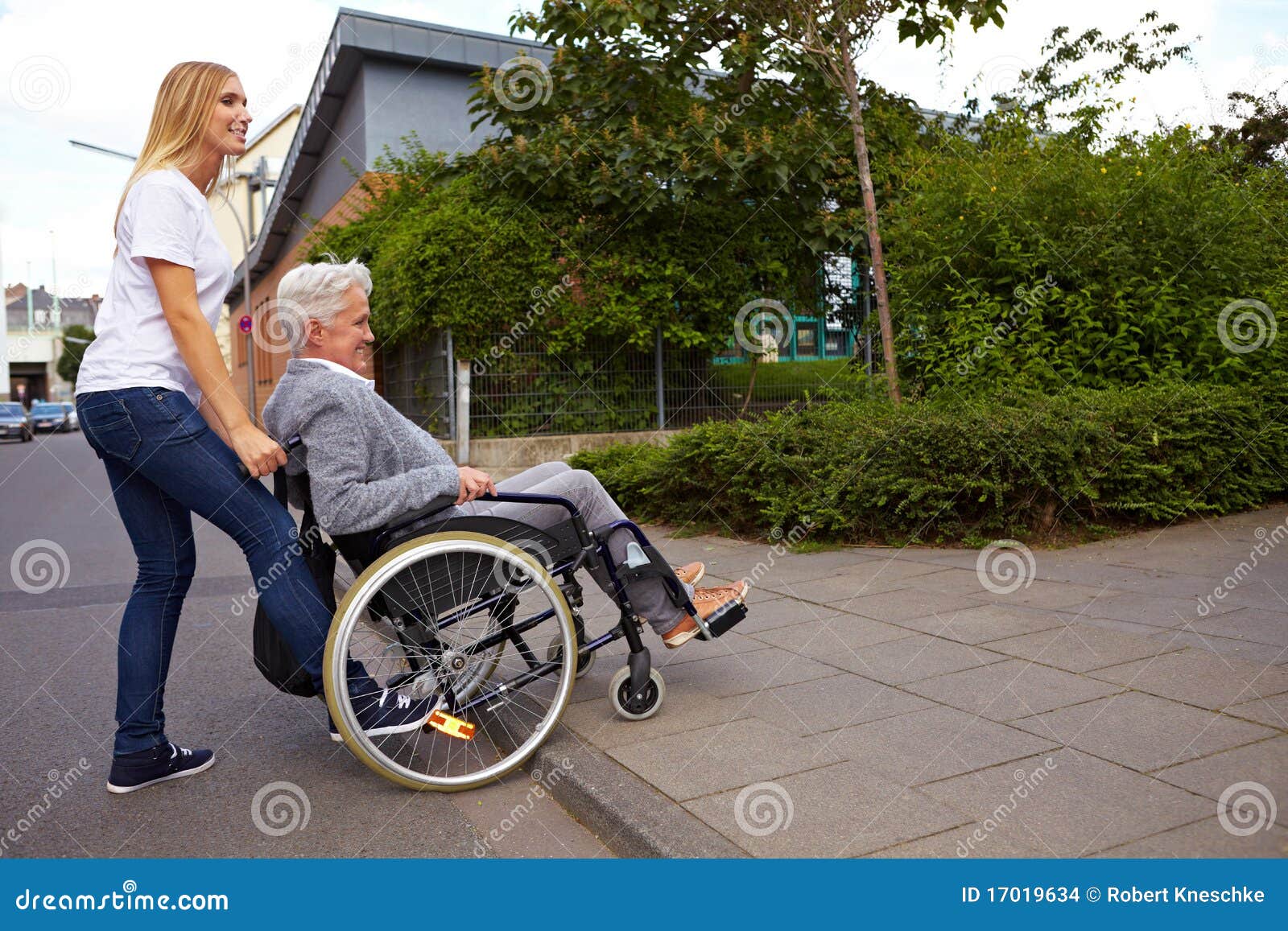 Woman Helping Wheelchair User Stock Photo - Image of accessible, copy ...