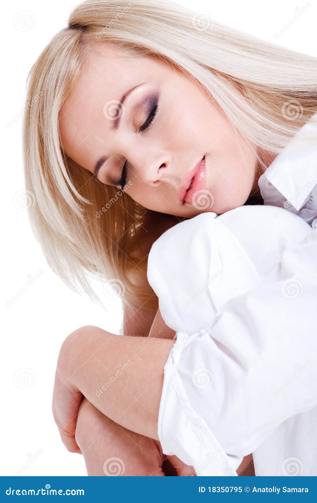 Woman with her eyes closed stock image. Image of adult - 18350795