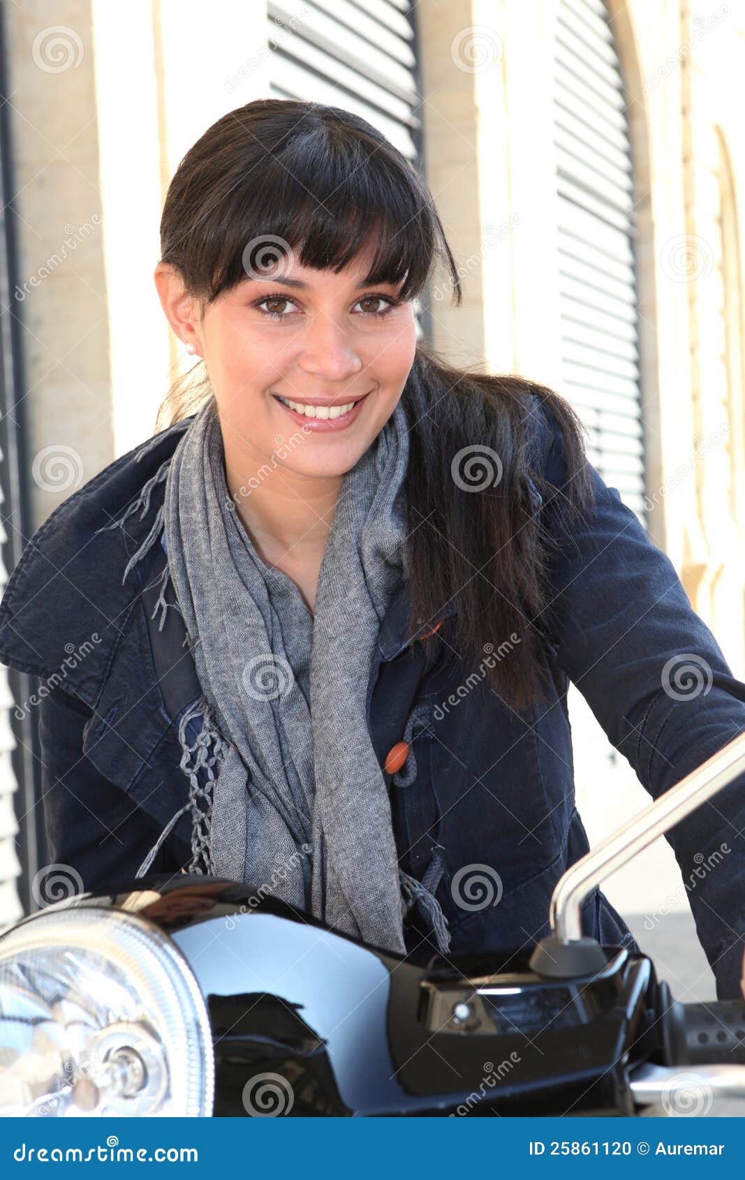 Woman on her motorcycle stock photo. Image of motorized - 25861120