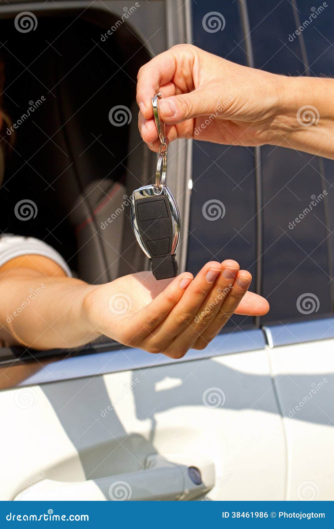 Woman in her new car stock photo. Image of holding, person - 38461986