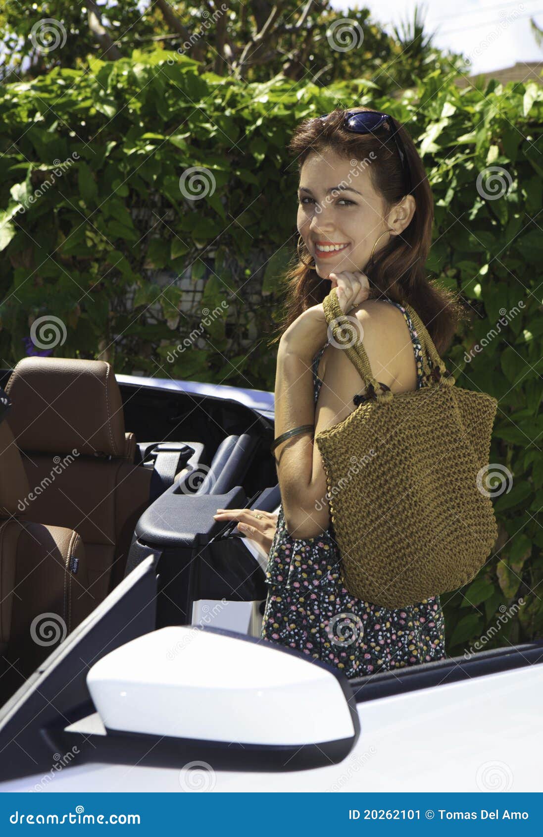 Woman with Her New Convertible Stock Image - Image of pretty, girl ...