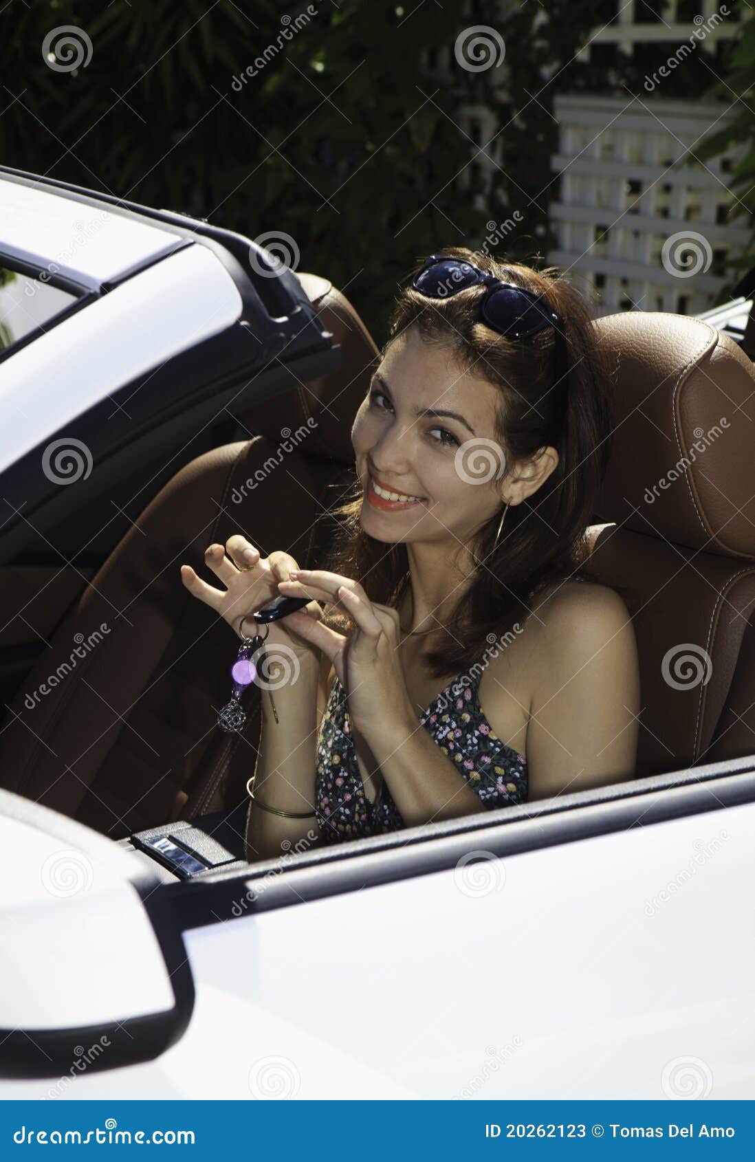 Woman with Her New Convertible Stock Image - Image of woman, happy ...