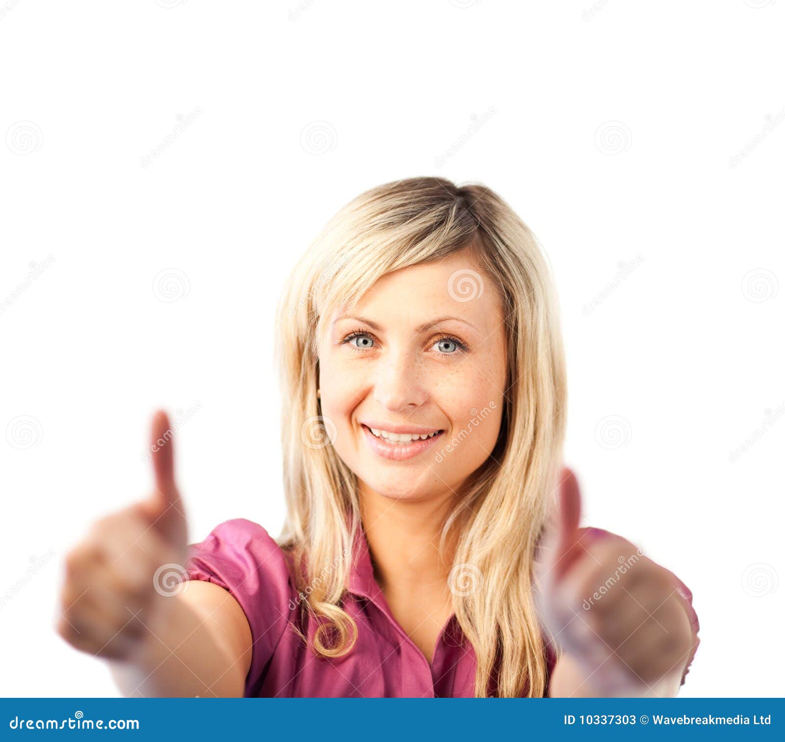 Woman with her thumbs up stock image. Image of businesswoman - 10337303