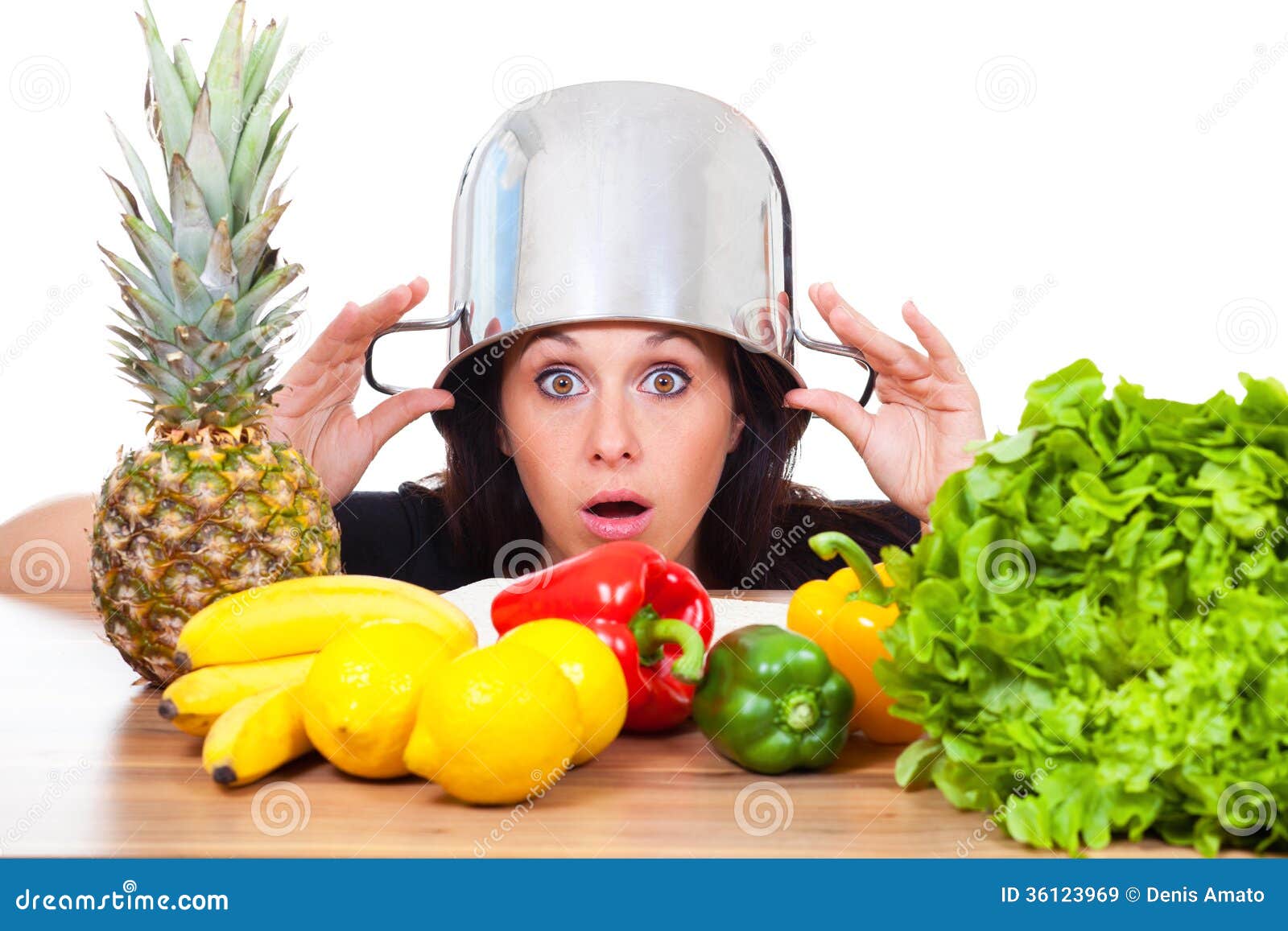 Woman Hide Out in the Kitchen Stock Image - Image of girl, cutting ...