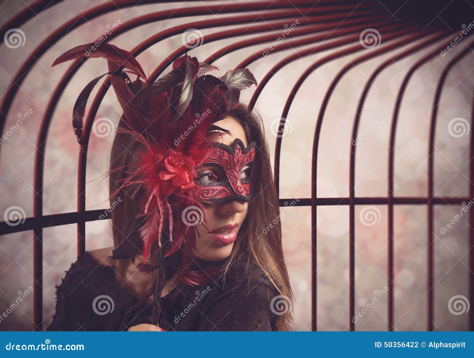 Woman hides stock photo. Image of venetian, secret, party - 50356422